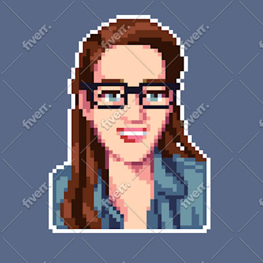 Create a cartoony pixel art portraits by Arveyyudi