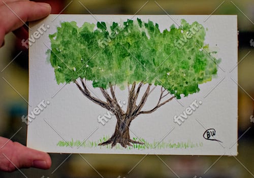 Paint you a simple little watercolor tree by Rddrgnma