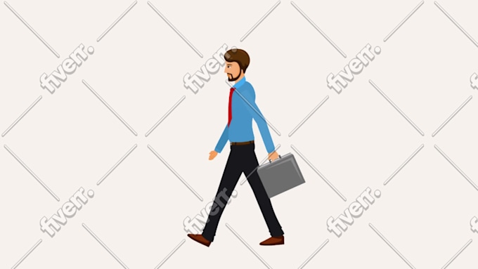 Create a high quality 2d character walk cycle animation by ...
