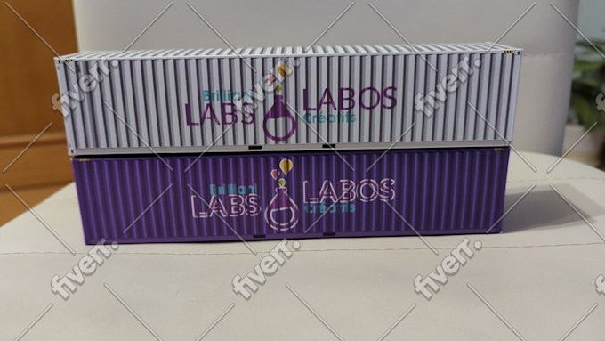 Make a papercraft shipping container with your logo on it by Kiryla ...