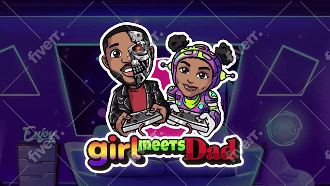 Create cartoon animation logo intro for youtube intro, outro and twitch ...