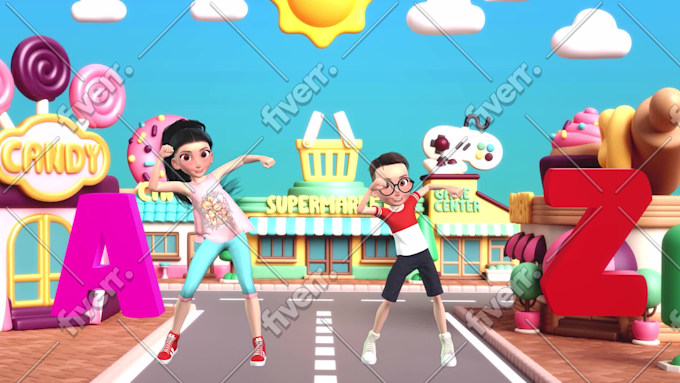 3d animation for kids, music, rhymes, learning video by Animox_studio ...