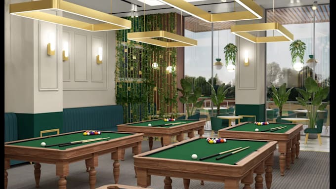 Billiard club , snooker club, internal concept 3d design by ...