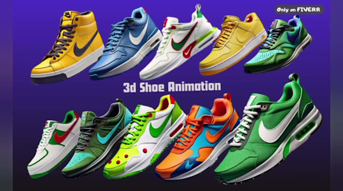 Do 3d shoe animation, 3d shoe model, shoe design rendering, sneaker and ...