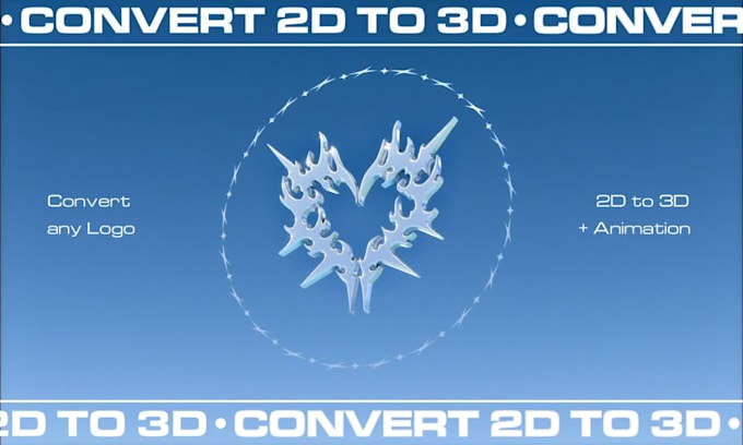 Convert 2d to 3d any model logo and chrome style animation by ...