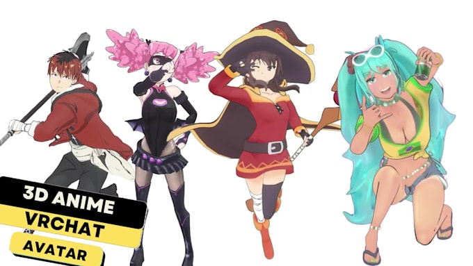 3d model an anime style vrchat avatar with facetracking by Abakat | Fiverr