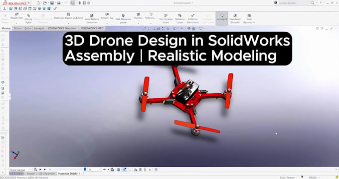 Design precise 3d drone and mechanical cad models with assembly in ...