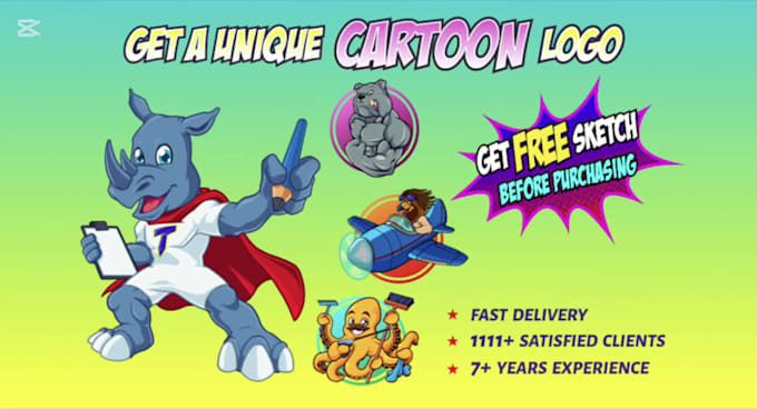 Design a cartoon character logo for streamers and brands by Thwipz | Fiverr