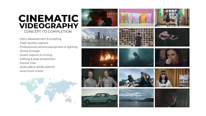 Provide professional cinematography services to capture your vision by Pixelsandmotion | Fiverr