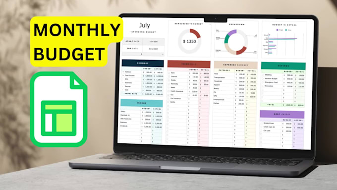 Provide a monthly budget expense tracker on google sheets by Wes ...