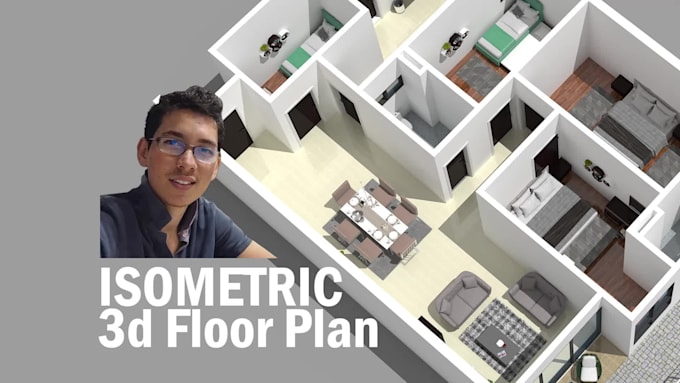 Create 2d to 3d isometric floor plans for real estate by Zomagic | Fiverr