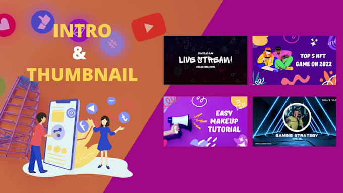 Create your youtube thumbnail and intro by Wbsteam | Fiverr