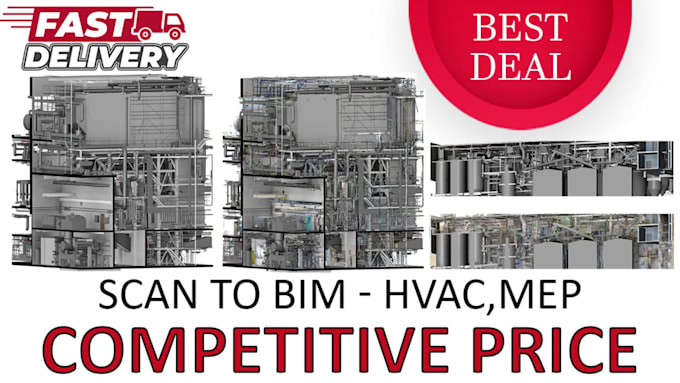 Convert point cloud scan to bim mep plumbing hvac revit cad by Longlhbim | Fiverr