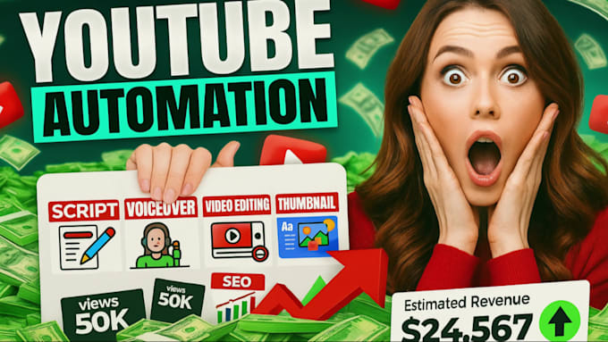 Create cashcow youtube, automation yt, channel setup, faceless viral yt videos by Ottotoh | Fiverr