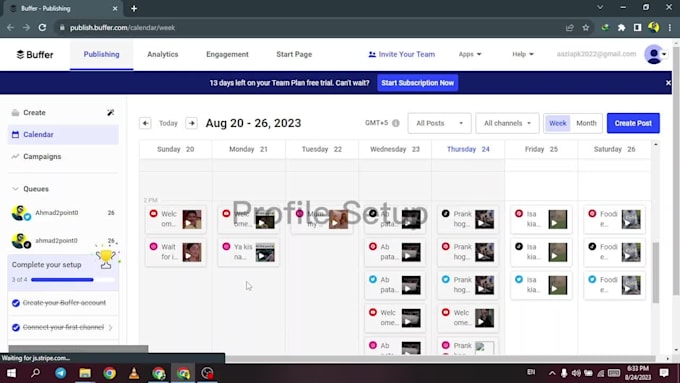 Create social media profiles setup common logo, username by ...