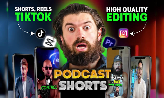 Edit your podcast into short form video clips by Gfx_pro9 | Fiverr