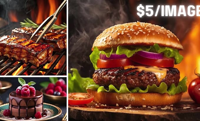 Create realistic unique food images using ai by Manaledit | Fiverr