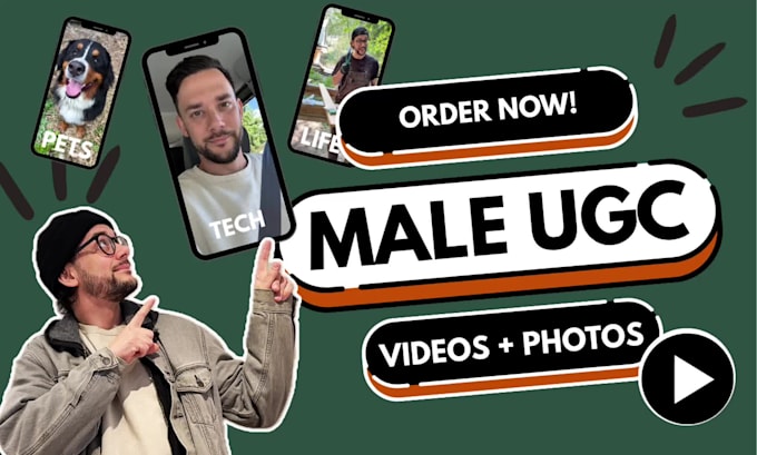 Create male ugc creator videos and photos for social media by Max_ucg ...