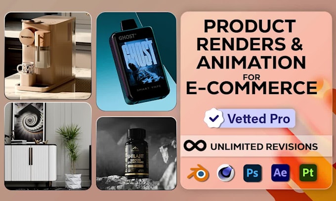 Make realistic 3d product renders and product animation for ecommerce ...