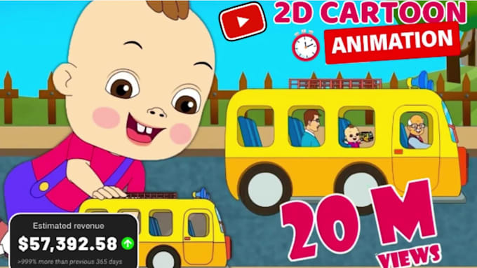 Create custom 2d animated videos 2d cartoon short stories for kids by ...