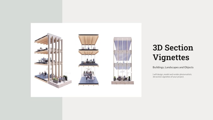 Model and render 3d facade section vignettes by Adrachenberg | Fiverr