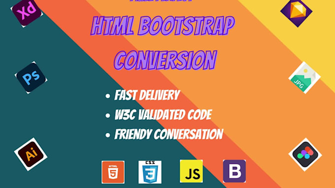 Convert psd to html, xd to html, figma to html, sketch to html ...