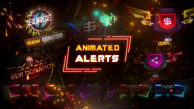 Create a custom animated twitch alert package by Sberazer | Fiverr