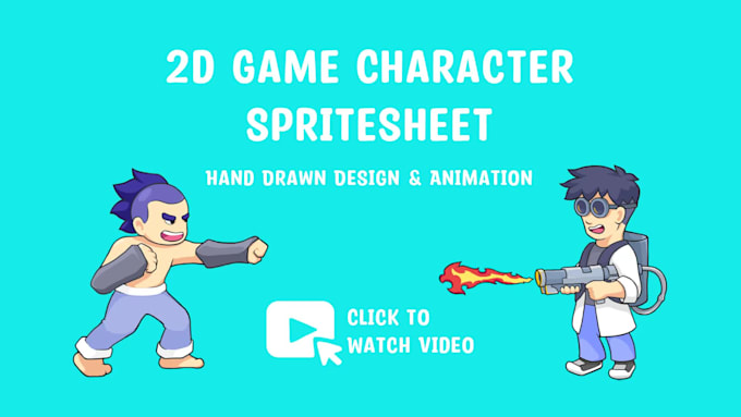 Create 2d game character and sprite sheet animation by Kairaster | Fiverr