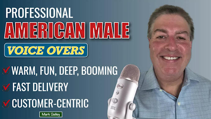 Record a professional american male voice over in english by Markgalley ...