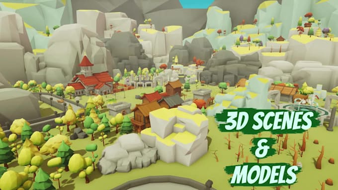 Design 3d low poly environments and scenes for your projects by Bohappi | Fiverr