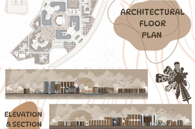 Render architectural site plans, elevations, and sections in photoshop ...