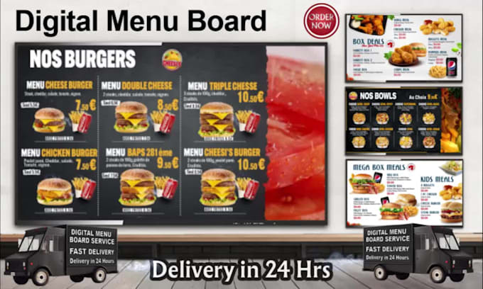 Design a digital tv menu board for restaurants to boost sales with ...