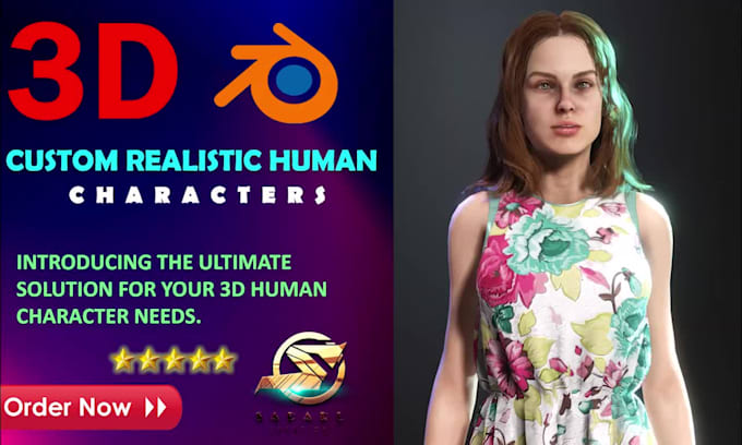Create a rigged realistic human 3d character for blender by ...