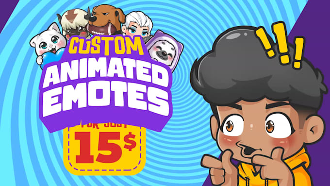 Draw a unique and awesome animated emotes for you by Mheben | Fiverr