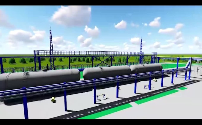 Create 3d industrial animation, 3d factory machinery 3d oil and gas ...