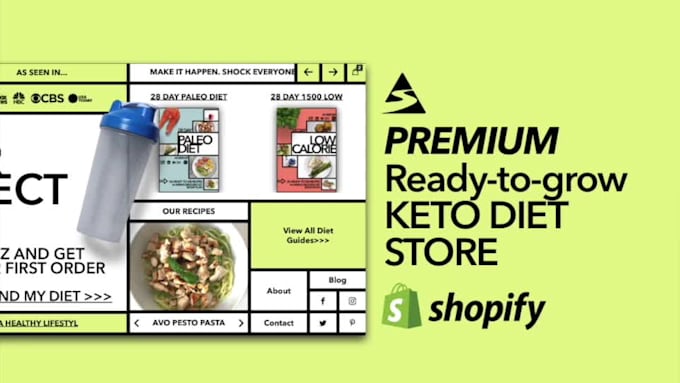 Startup a diet plan shopify ecommerce store website business keto ...