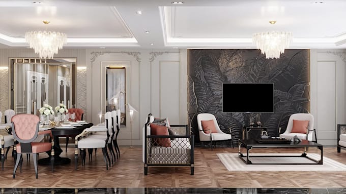 Create living room, interior design 3dmax realistic render by Mrsarchitect | Fiverr