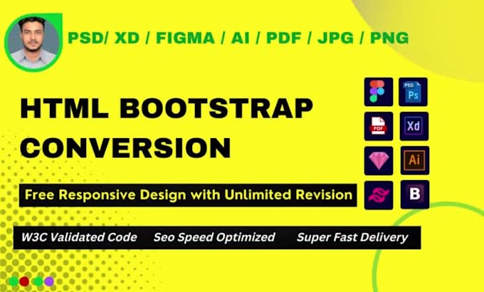 Convert psd to html, figma to html with responsive design by ...
