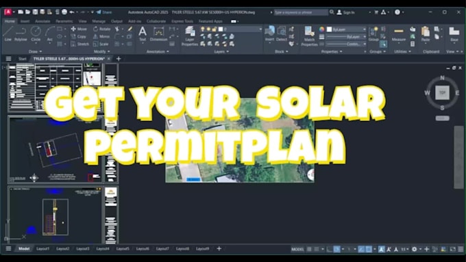 Design solar permit plan on autocad by Solarsurge | Fiverr