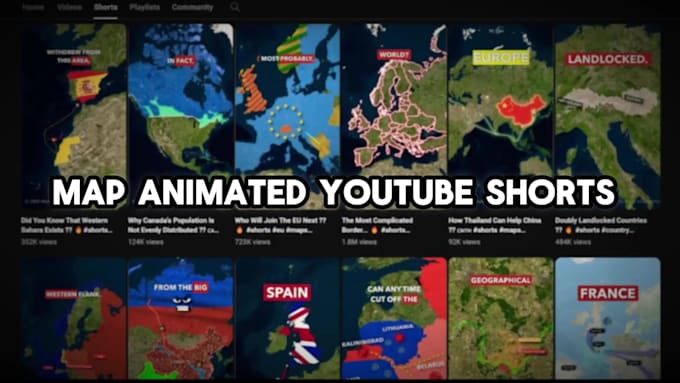 Create map animated youtube shorts by Sanvirajnozum | Fiverr