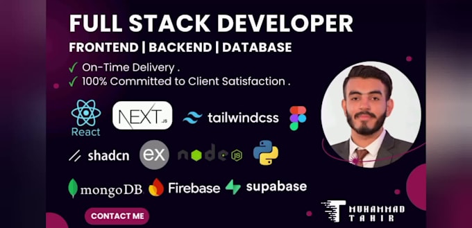 Build full stack web apps with mern,react,next js, openai, firebase, postgresql by Tahir ...