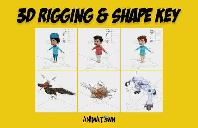 Create 3d rig and shape key character in blender by Naufalrezki | Fiverr