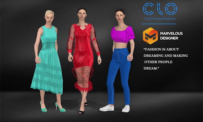 Criar roupas 3d detalhadas com clo 3d, marvelous designer