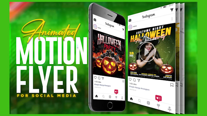 Animate motion graphics design for event flyers, party flyers and ...