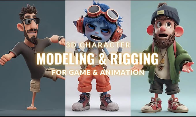 Create 3d character modeling for game asset and animation by ...
