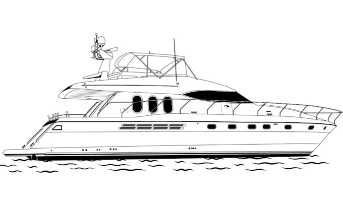 Turn boat, ship, car, airplane portrait into line art by ...