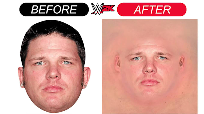 Create a wwe 2k face texture and portrait render for your caw by Bill221alf | Fiverr