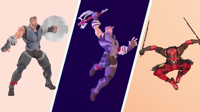 Create 3d realistic character, animation for games in blender or maya ...