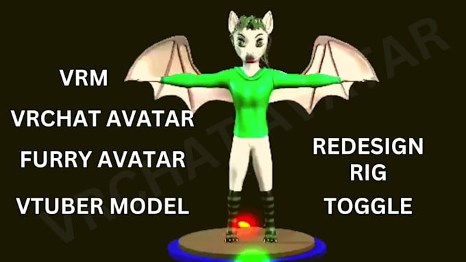 Design, rig vrchat avatar vr character, 3d furry anime, animaze vrm ...