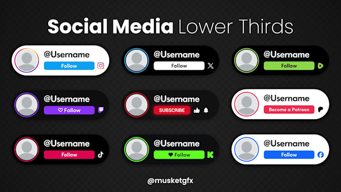 Create social media call to action lower thirds animations by Musketgfx ...